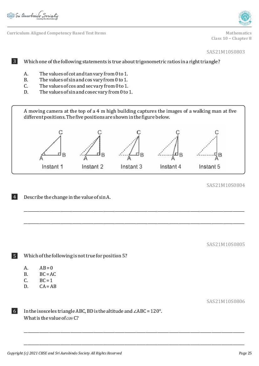Class 10 Maths Competency Based Questions 2025 - Download PDF - AglaSem