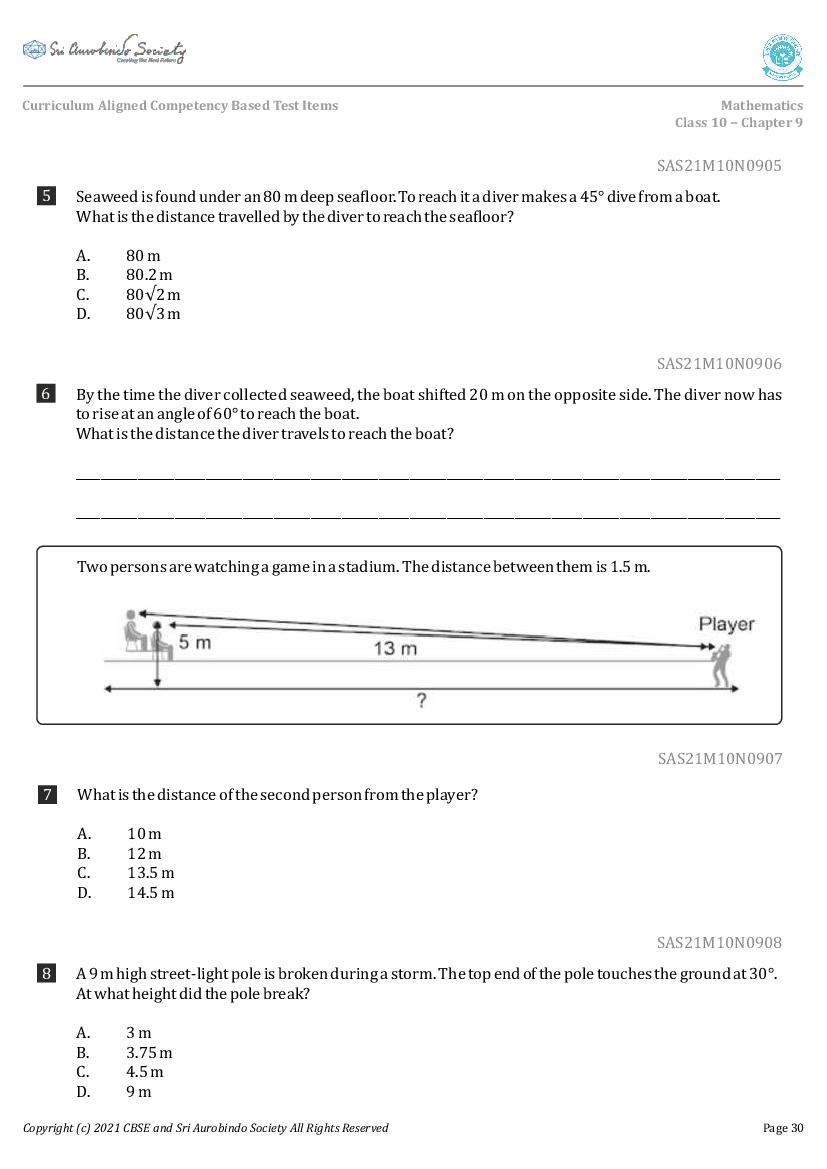 Class 10 Maths Competency Based Questions 2025 - Download PDF - AglaSem