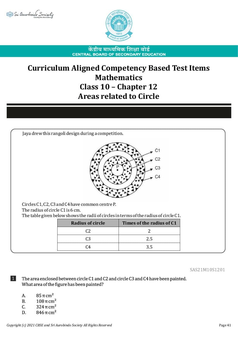 Class 10 Maths Competency Based Questions 2025 - Download PDF - AglaSem