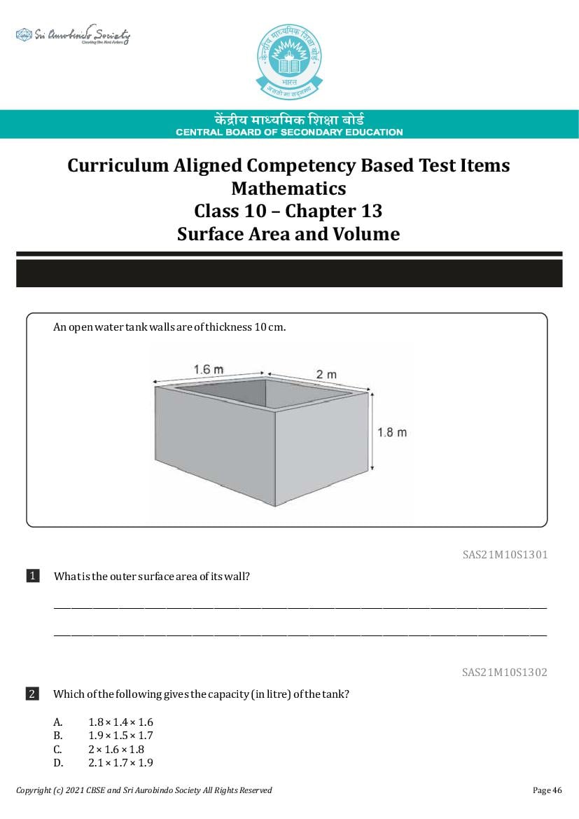 Class 10 Maths Competency Based Questions 2025 - Download PDF - AglaSem