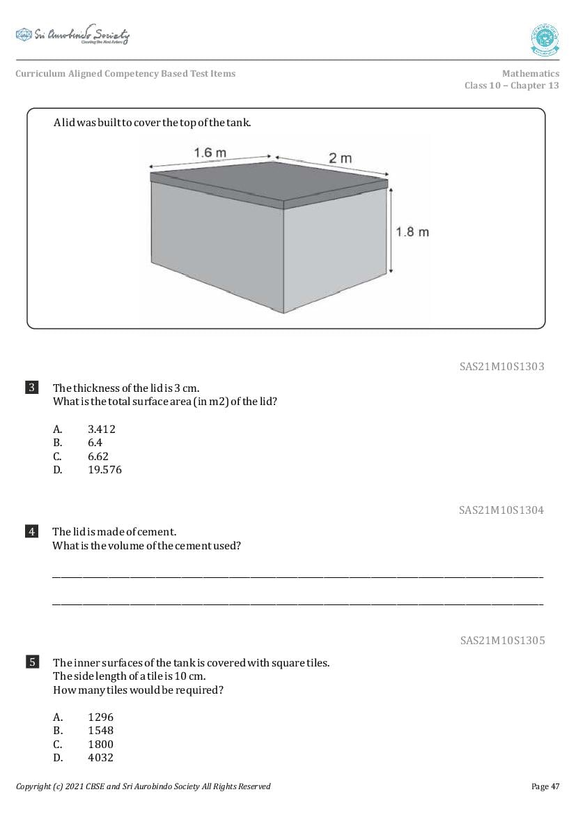 Class 10 Maths Competency Based Questions 2025 - Download PDF - AglaSem