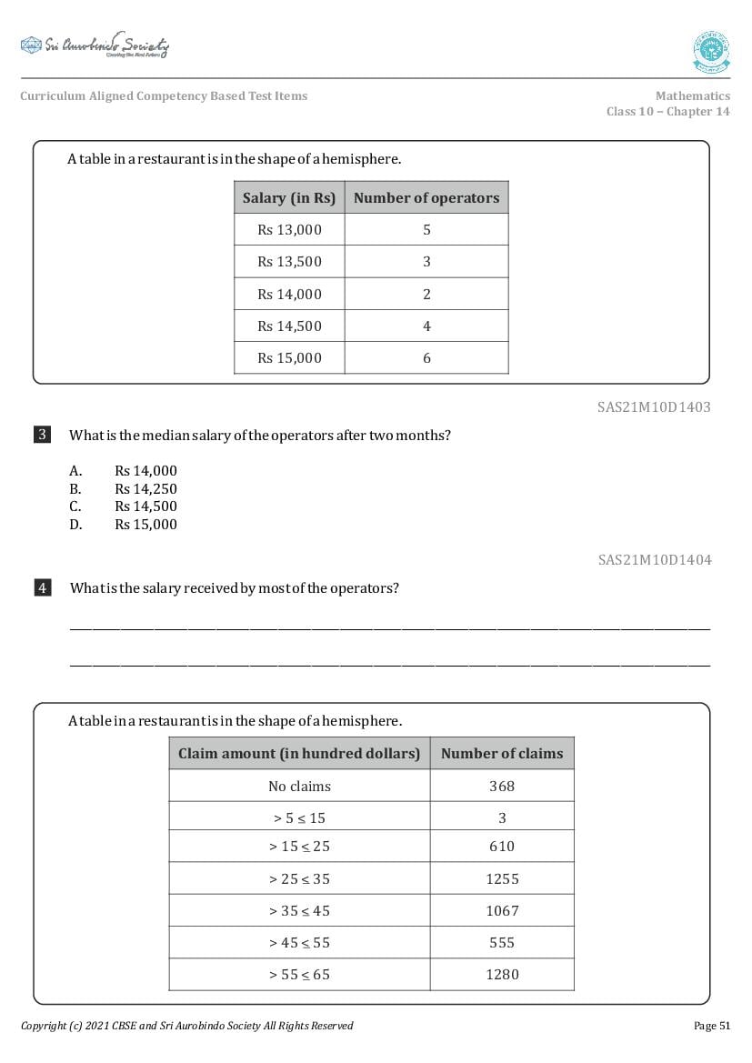 Class 10 Maths Competency Based Questions 2025 - Download PDF - AglaSem