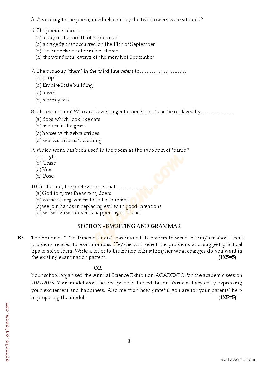 Class 7 English Question Paper 2023 PDF 7th Annual Exam English Class 7 English Question Paper 2023 PDF 7th Annual Exam English