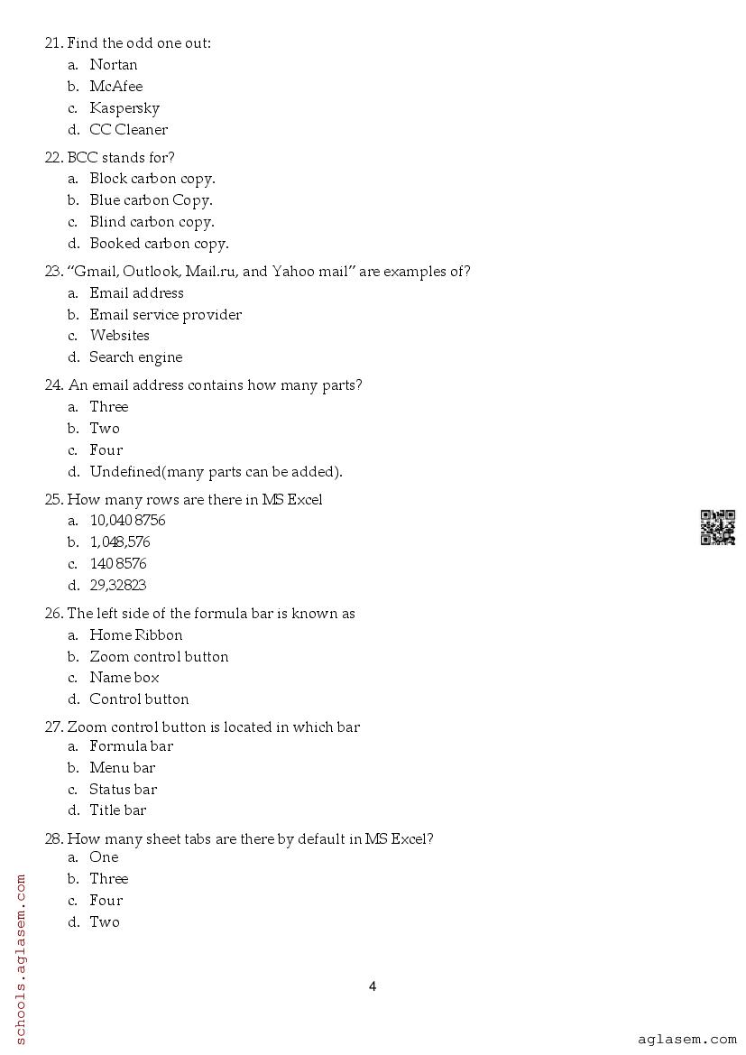 Class 6 Computer Science Half Yearly Question Paper 2024 | Download 6th ...