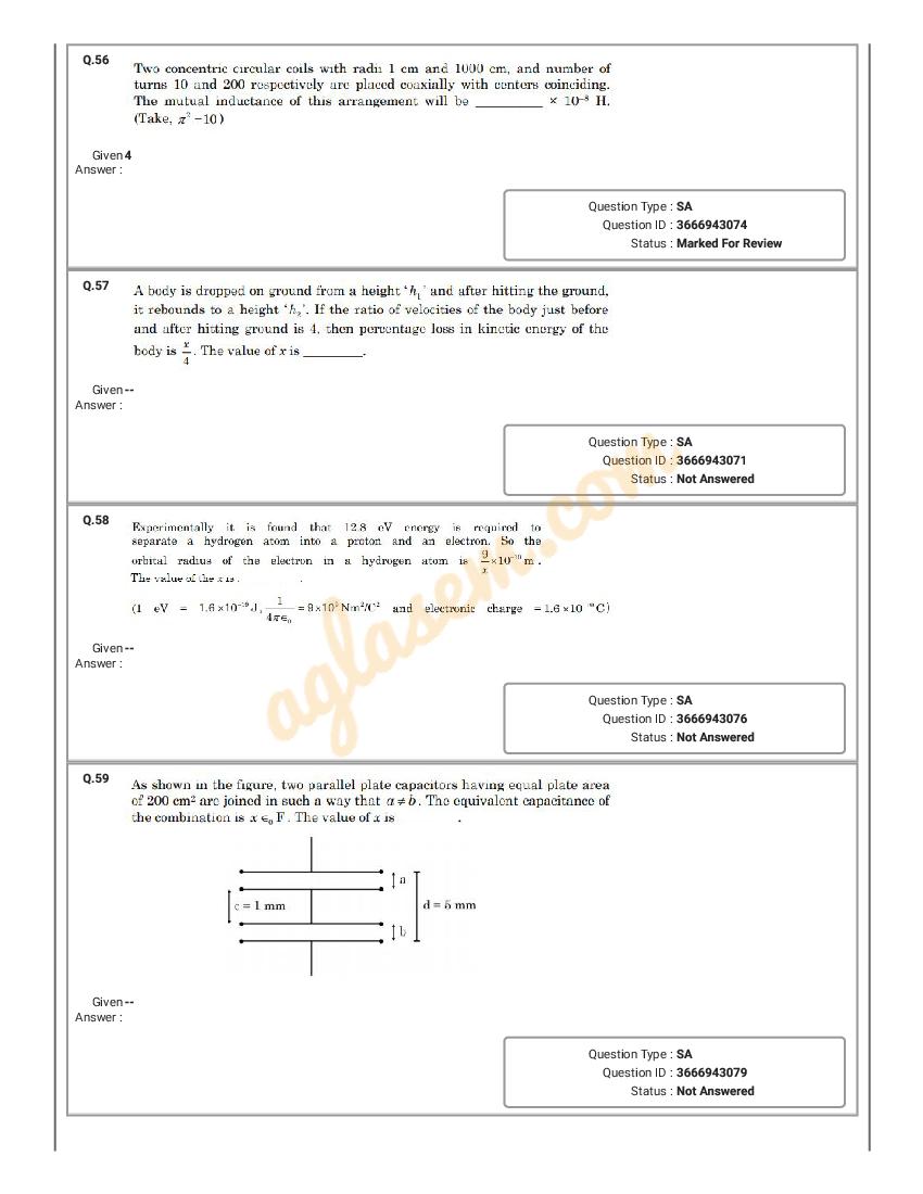 JEE Main 6 April 2023 Shift 2 Answer Key With Question Paper PDF