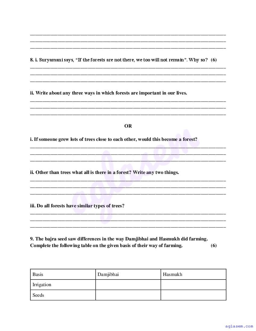 Class 5 EVS Sample Paper 2026 PDF - Download EVS Model Question Paper ...
