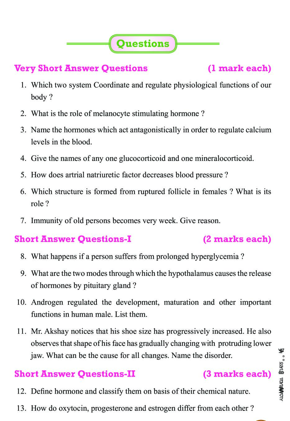 CBSE Notes Class 11 Biology Chemical Coordination And Integration CBSE Notes Class 11 Biology Chemical Coordination And Integration