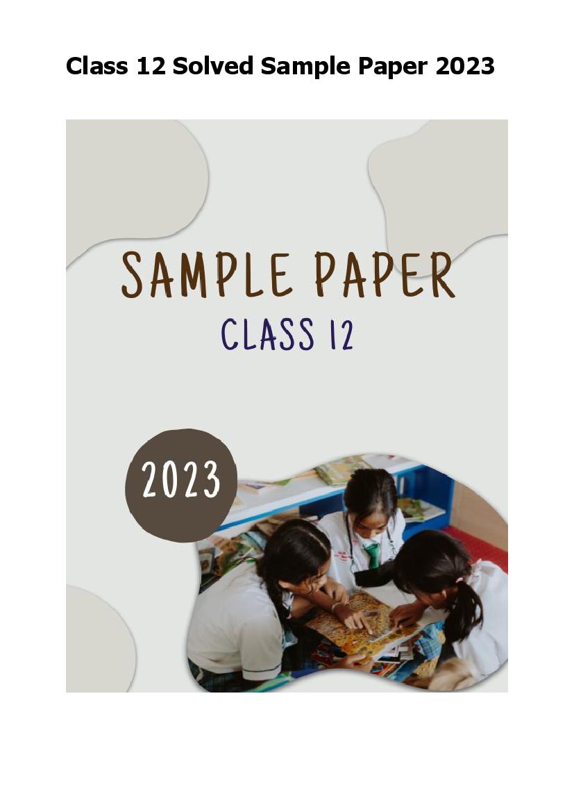 Class 12 Sample Paper 2023 English
