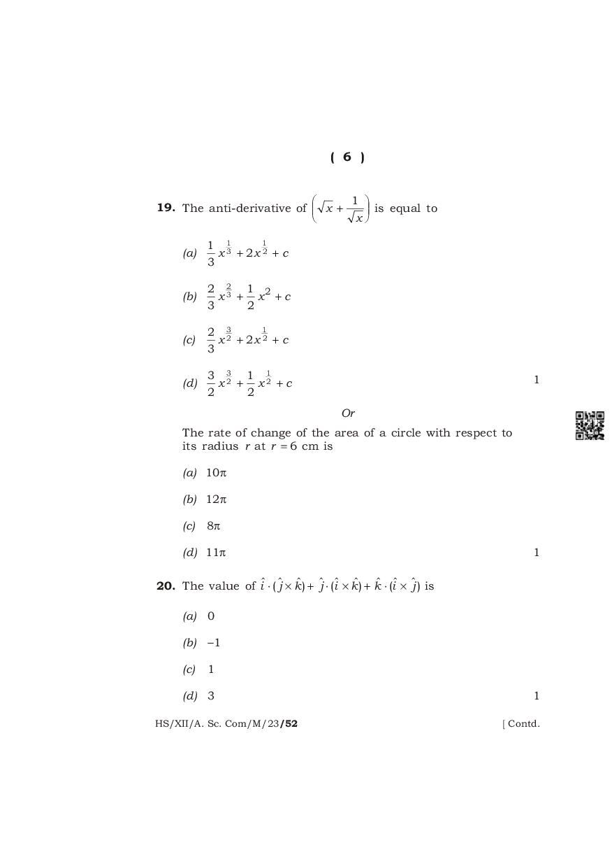 MBOSE HSSLC Mathematics Sample Question Paper 2025 (PDF) - Meghalaya ...
