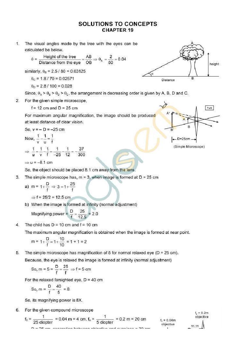 HC Verma Solutions Chapter 19 Optical Instruments