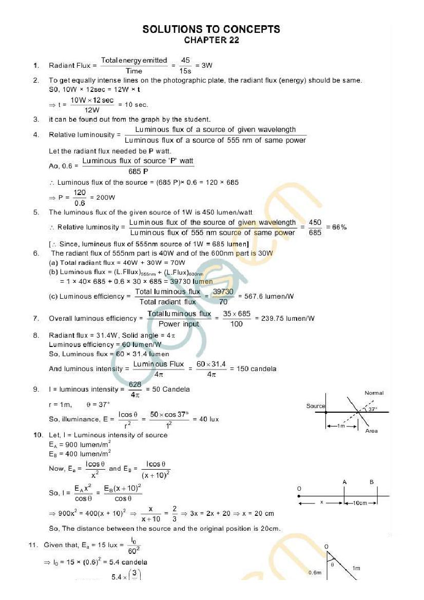 HC Verma Solutions Chapter 22 Photometry