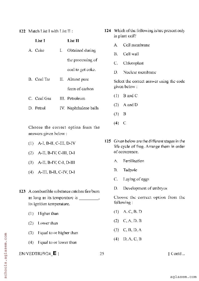 AISSEE 2024 Question Paper Class 9 - PDF Download Sainik School Entrance Exam with Answer Key ...