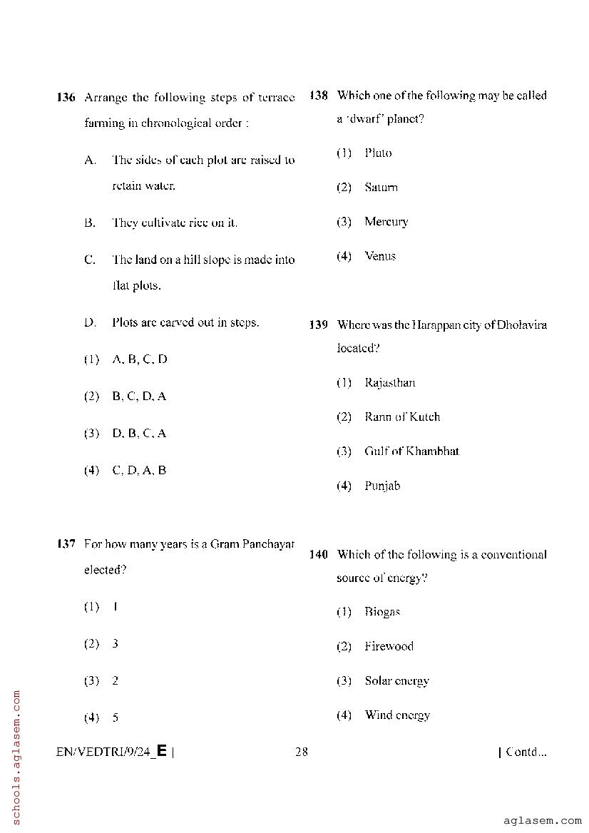 AISSEE 2024 Question Paper Class 9 - PDF Download Sainik School Entrance Exam with Answer Key ...