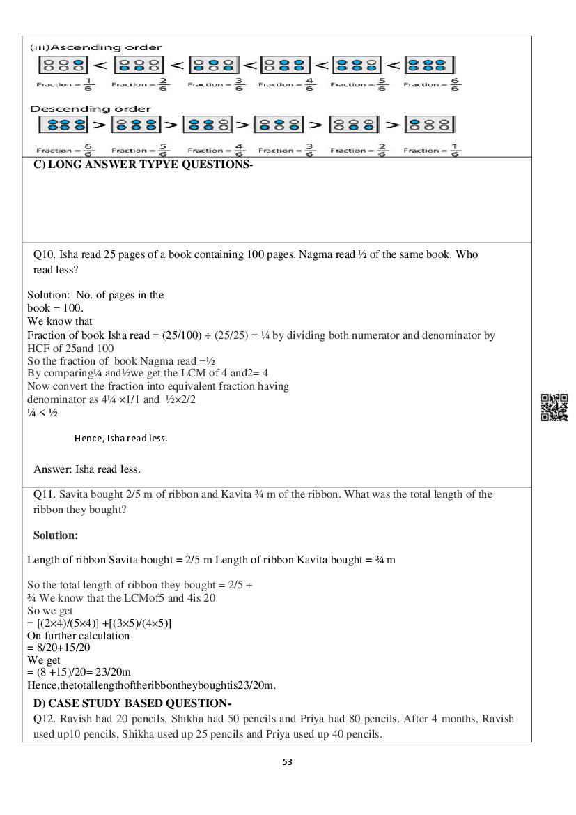Class 6 Maths Notes For Fractions PDF Study Material AglaSem Class 6 Maths Notes For Fractions PDF Study Material AglaSem