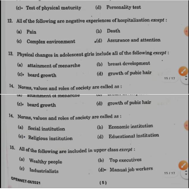 IGNOU Post Basic B Sc Nursing 2021 Question Paper PDF Available IGNOU Post Basic B Sc Nursing 2021 Question Paper PDF Available