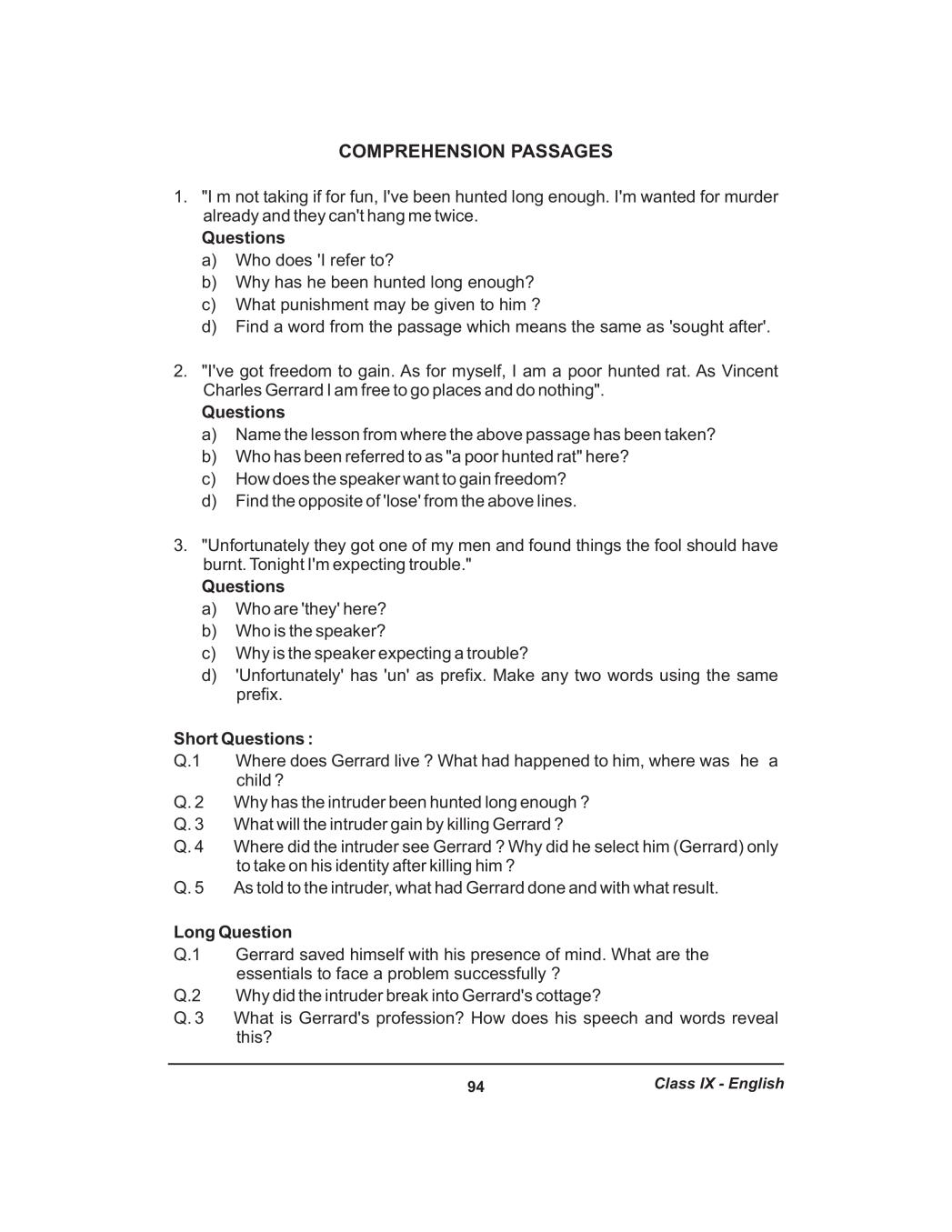 If I Were You Notes For Class 9 English PDF OneEdu24