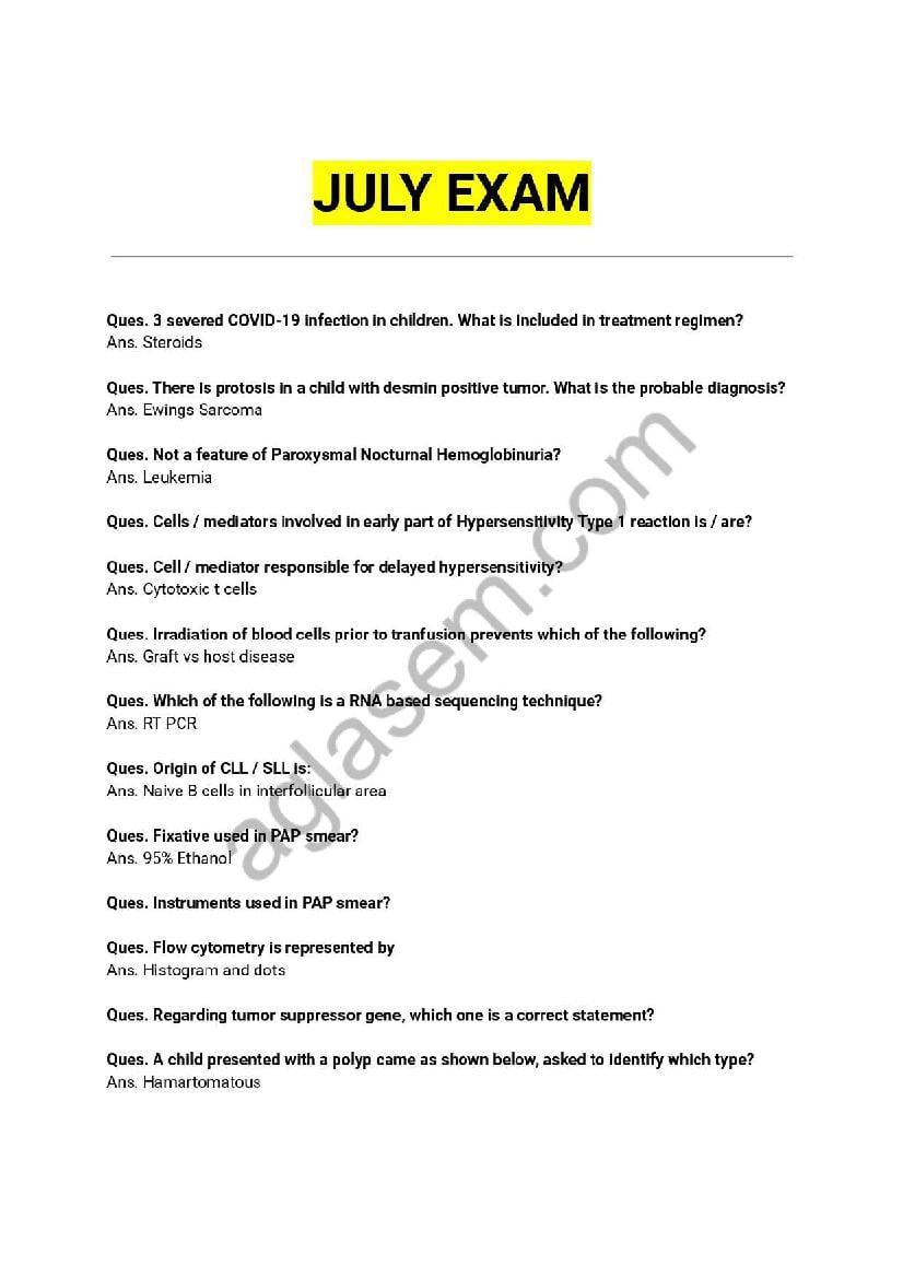 INI CET 2021 Question Paper (July, November) - Check Recall Questions Here