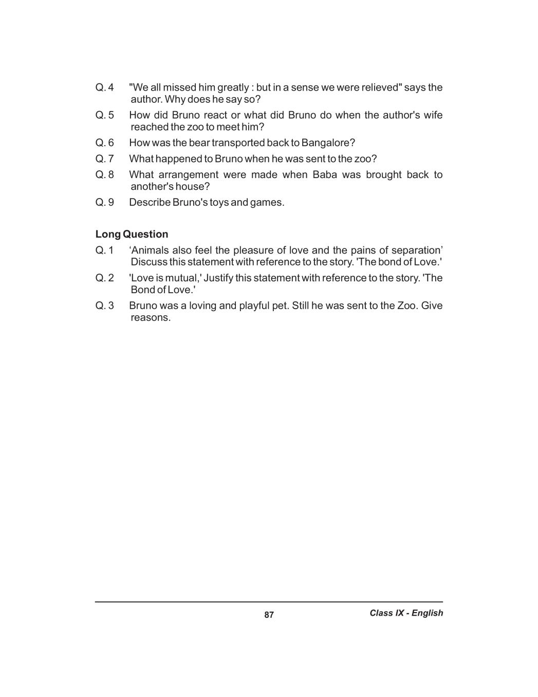 CBSE Notes Class 9 English The Bond Of Love CBSE Notes Class 9 English The Bond Of Love