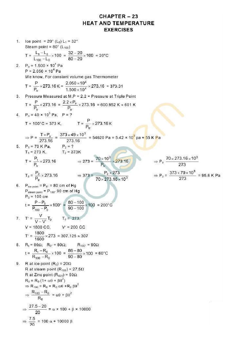 HC Verma Solutions Chapter 23 Heat and Temperature