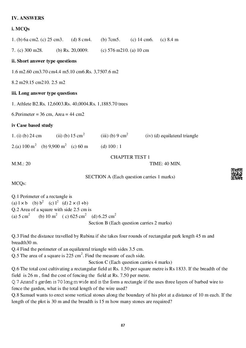 Class 6 Maths Notes for Mensuration (PDF) - Study Material - AglaSem