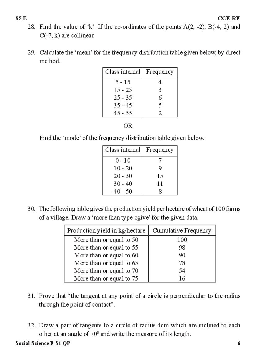 Karnataka Board SSLC Model Question Papers for Maths | AglaSem Schools