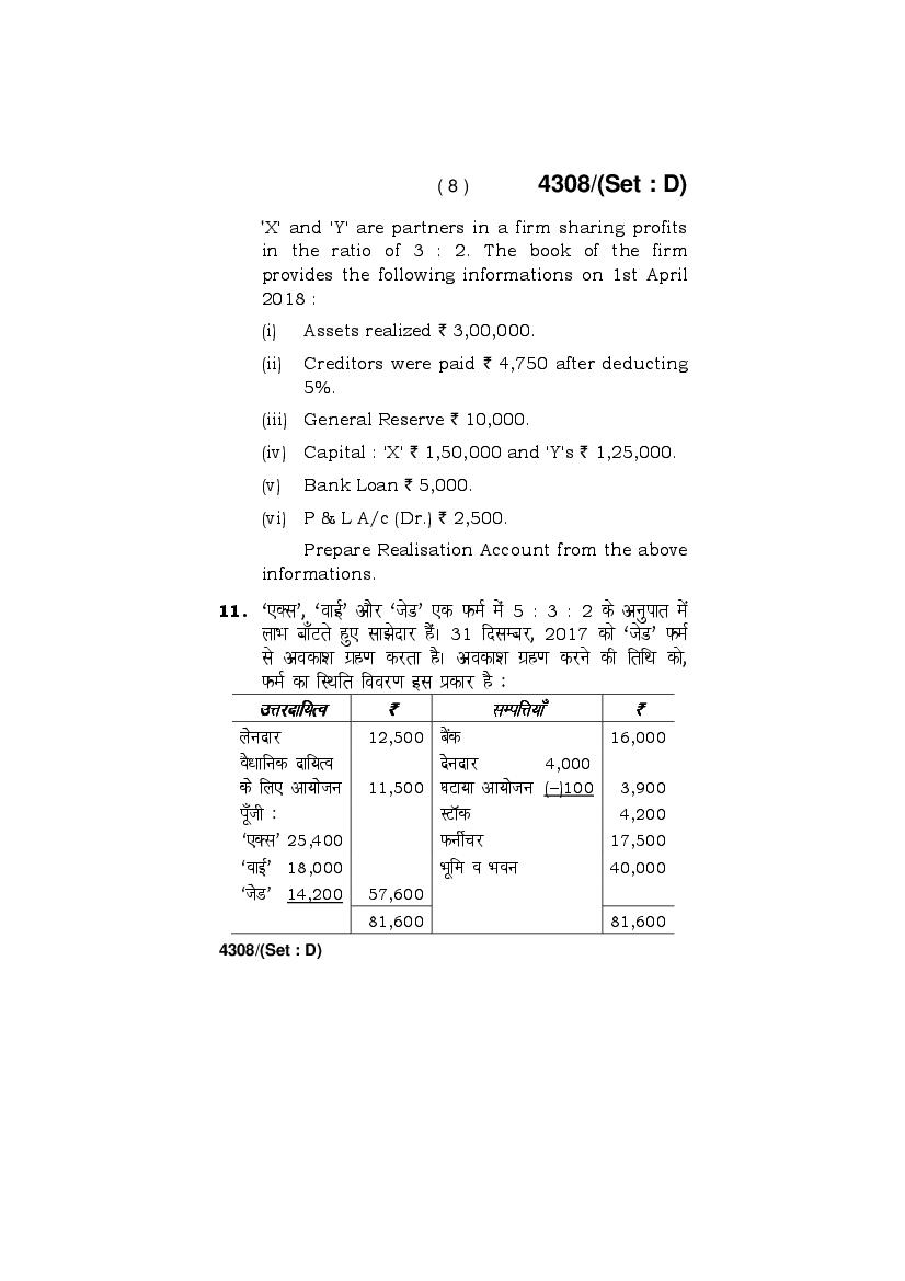 HBSE 12th Question Papers 2020 For Accountancy – Download PDF