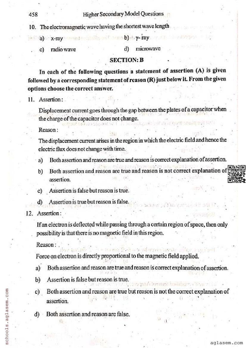 WBCHSE Class 12 Physics Semester 3 Model Question Paper 2025 - PDF ...