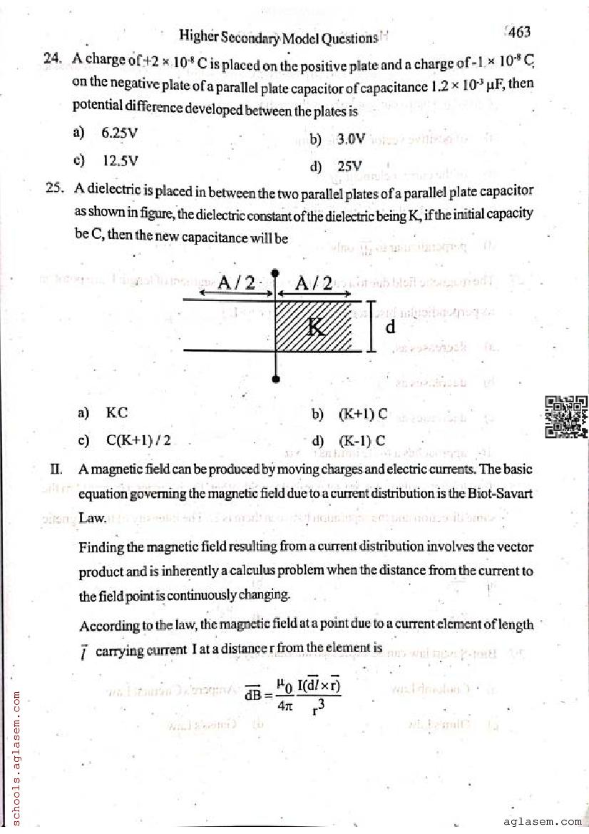 WBCHSE Class 12 Physics Semester 3 Model Question Paper 2025 - PDF ...