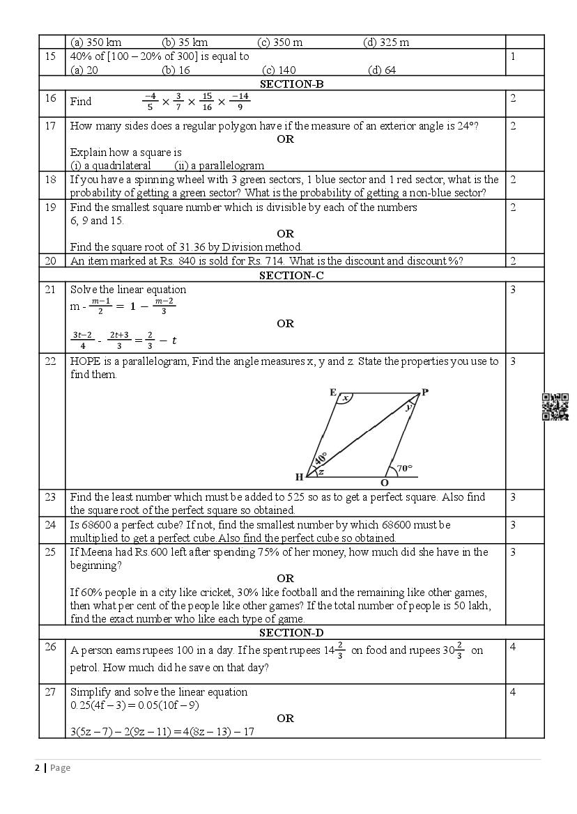 Class 8 Maths Half Yearly Question Paper 2024 Download 8th Half Class 8 Maths Half Yearly Question Paper 2024 Download 8th Half