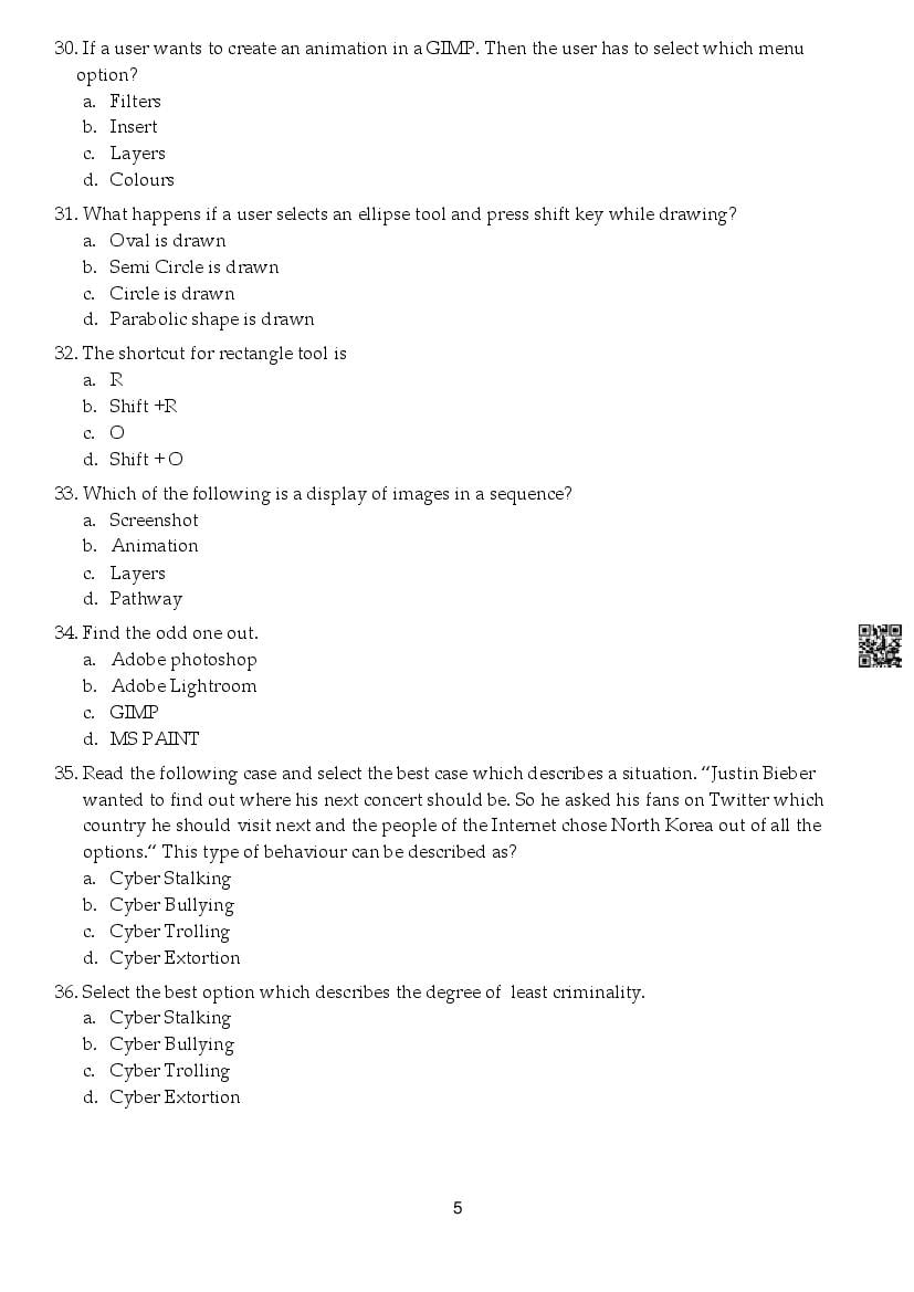Class 8 Computer Science Half Yearly Question Paper 2024 Download 8th Half Yearly Computer