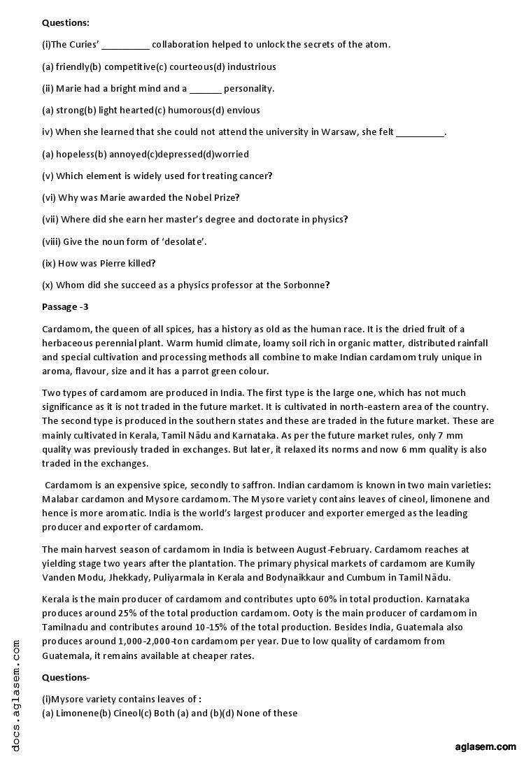 Class 11 English Question Bank PDF Important Questions For Class 11