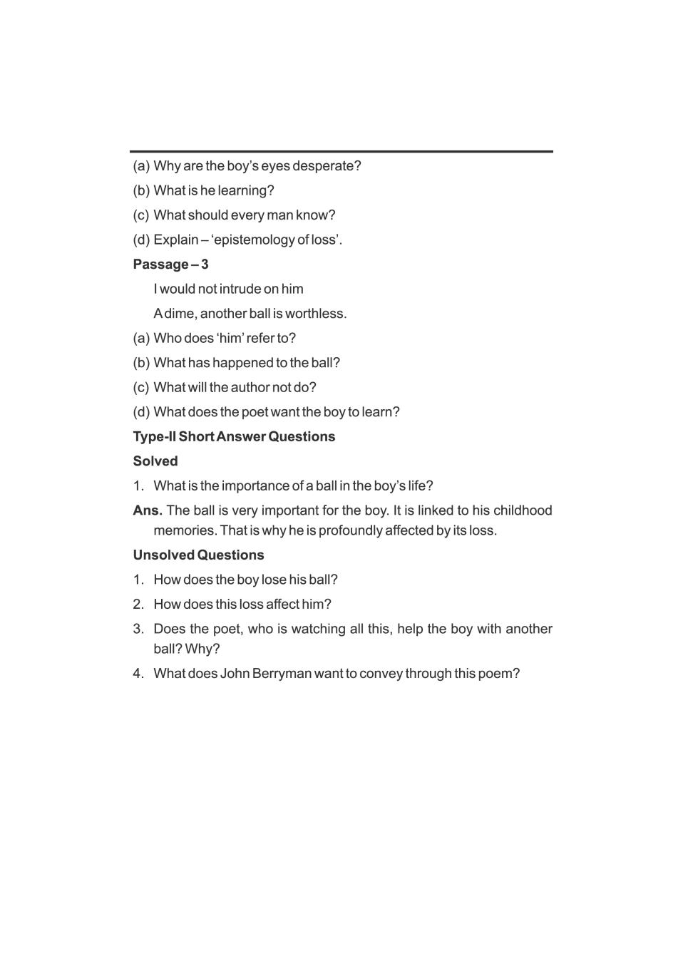 Class 10 English The Ball Poem Notes Important Questions Practice Paper Class 10 English The Ball Poem Notes Important Questions Practice Paper