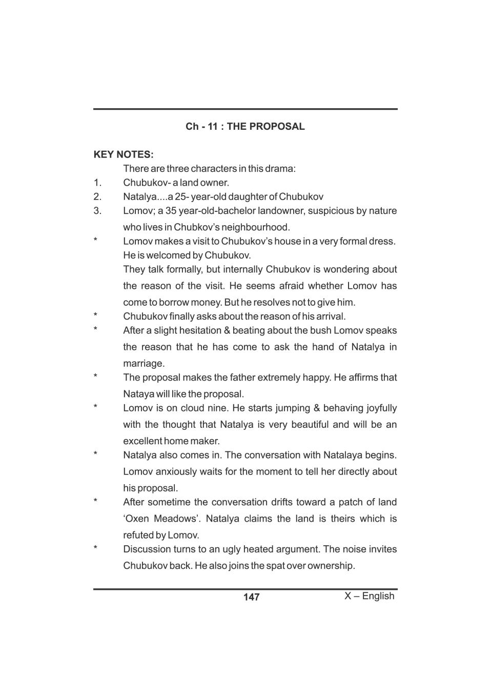 CBSE Notes Class 10 English The Proposal CBSE Notes Class 10 English The Proposal