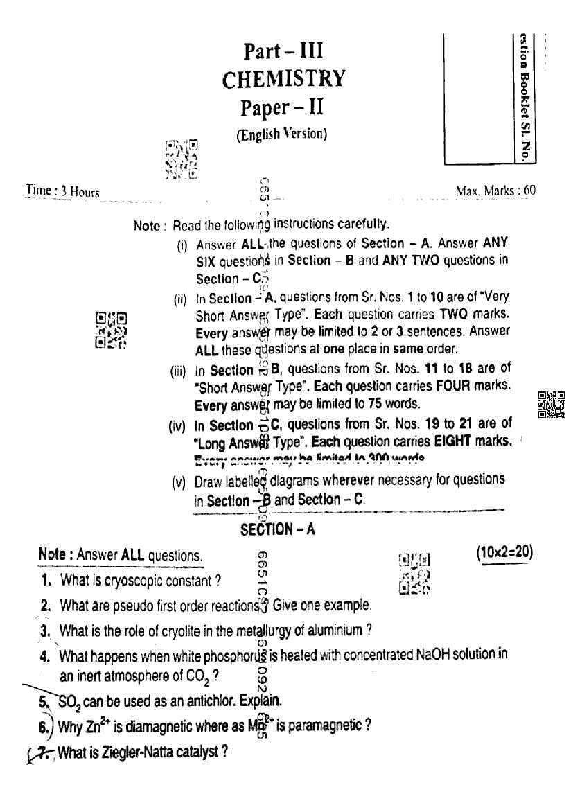 AP Inter 2nd Year Chemistry Question Paper PDF - Download AP 12th PYQP ... AP Inter 2nd Year Chemistry Question Paper PDF - Download AP 12th PYQP ...