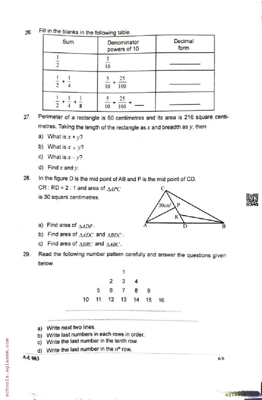 Class 9 Maths Onam Exam Question Paper 2024 Kerala Std 9 First Term