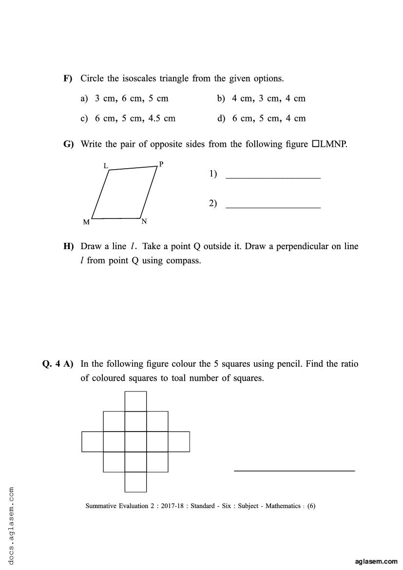 Class 6 Maths Sample Paper 2024 Maharashtra Board PDF Maha Std 6th Class 6 Maths Sample Paper 2024 Maharashtra Board PDF Maha Std 6th