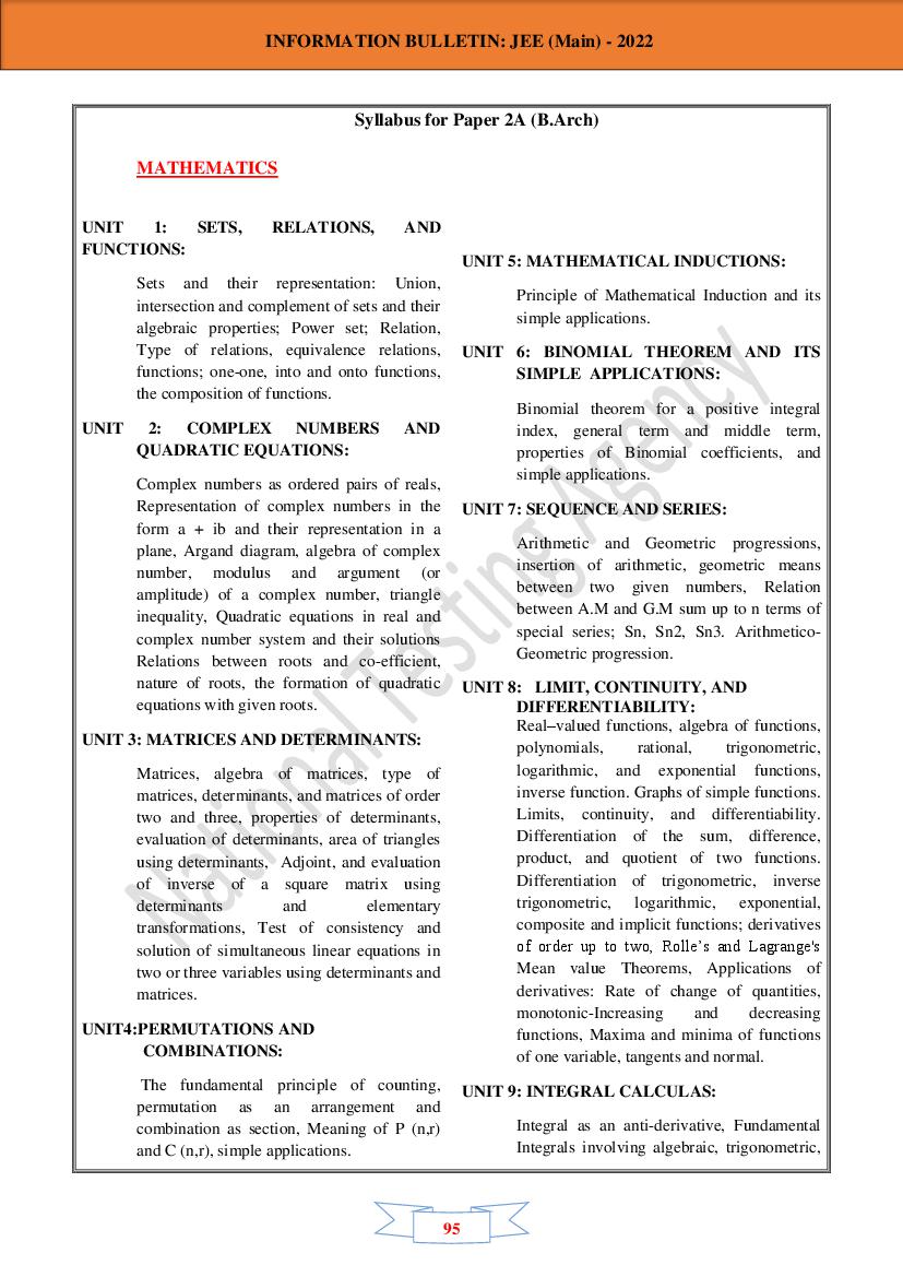 JEE Main 2022 Syllabus PDF - Syllabus with Weightage, Exam Pattern