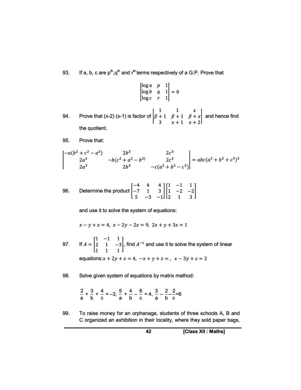 Class 12 Maths Notes For Matrices And Determinants PDF Study