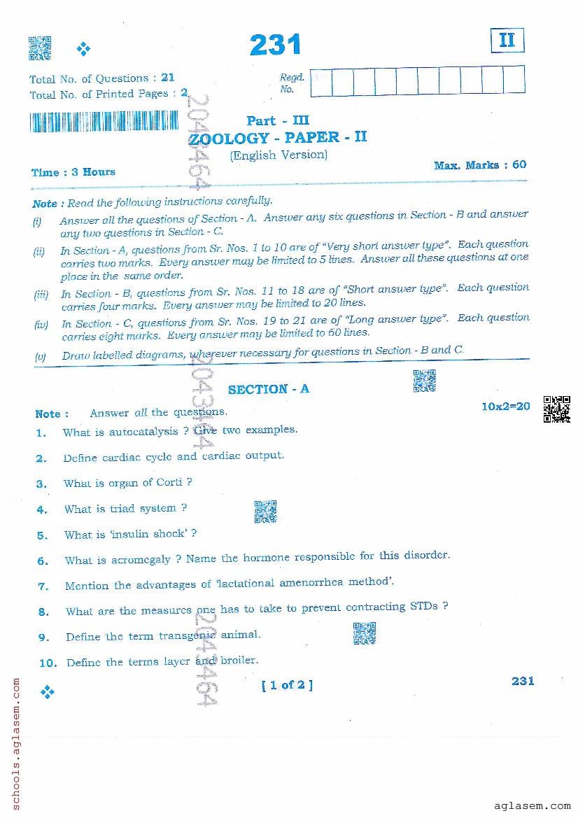 AP Inter 2nd Year Zoology Question Paper PDF - Download AP 12th PYQP ... AP Inter 2nd Year Zoology Question Paper PDF - Download AP 12th PYQP ...