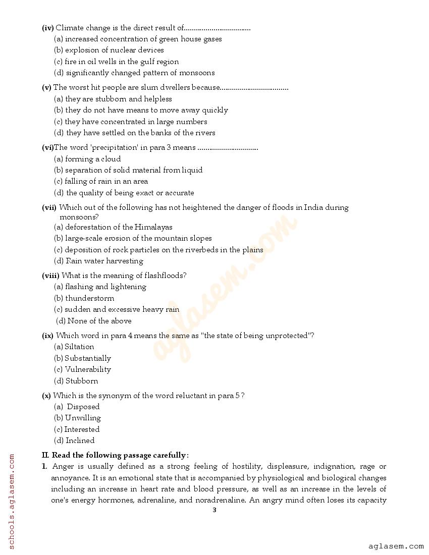 Class 9 English Question Paper 2023 PDF 9th Annual Exam English