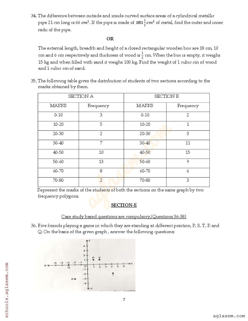 Class 9 Maths Question Paper 2023 (PDF) - 9th Annual Exam Maths Question Paper