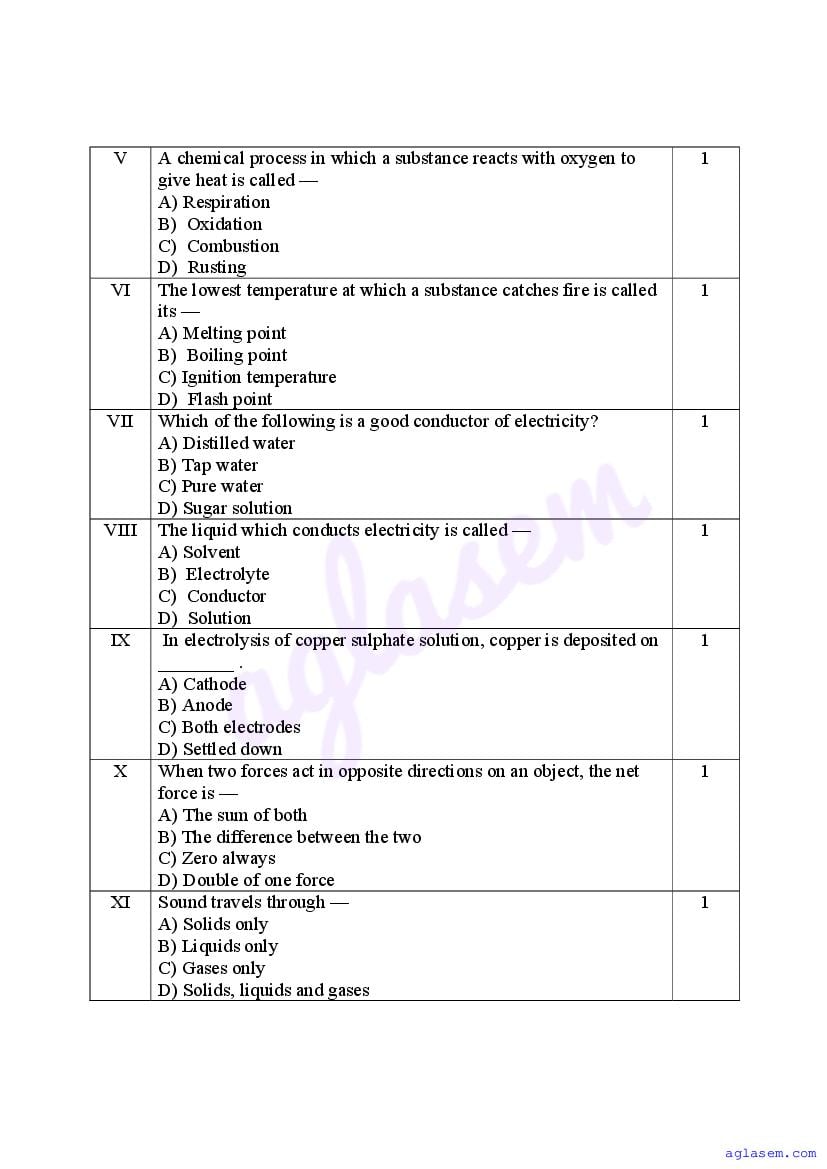 Class 8 Science Sample Paper 2026 PDF - Download Science Model Question ...