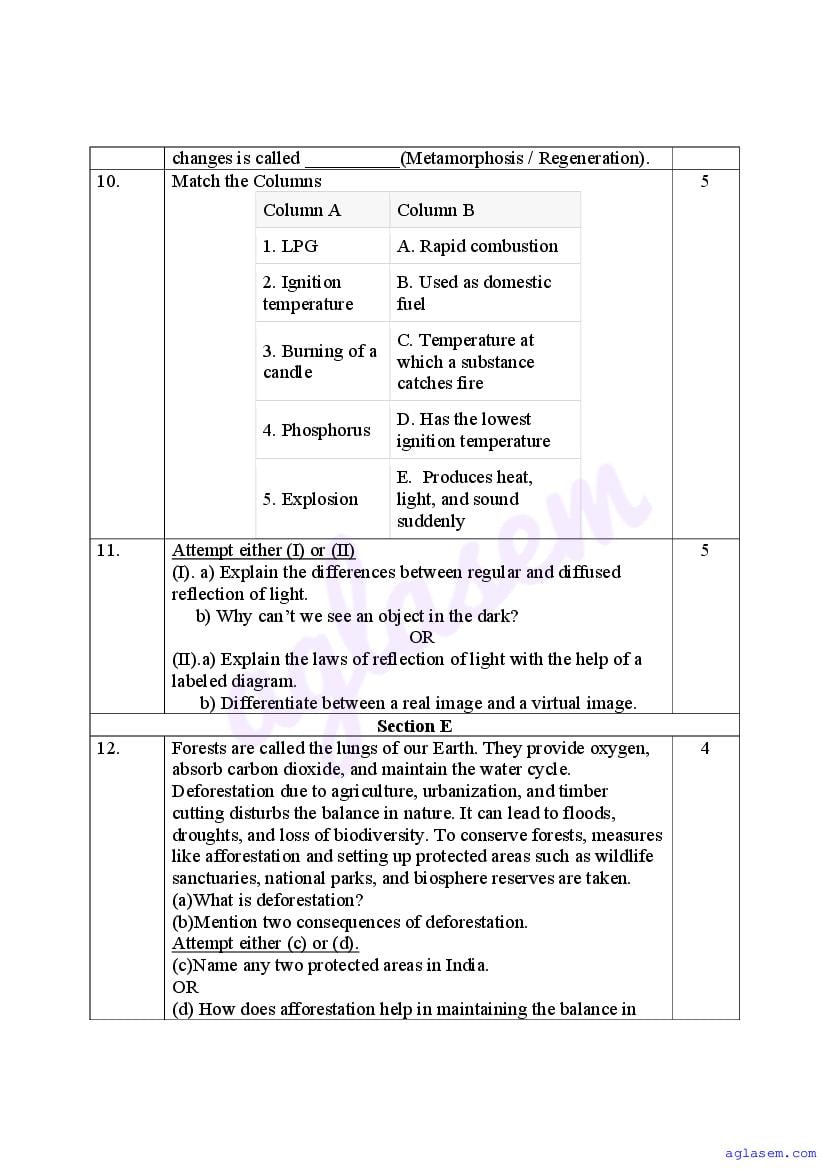 Class 8 Science Sample Paper 2026 PDF - Download Science Model Question ...