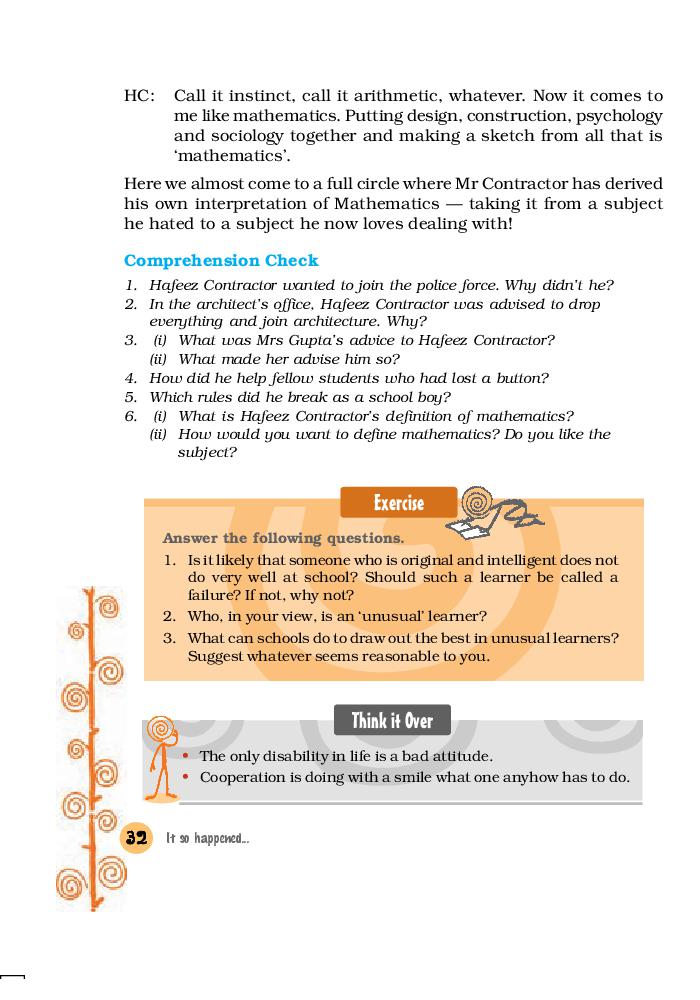 NCERT Book Class 8 English It So Happened Chapter 4 The Treasure Within