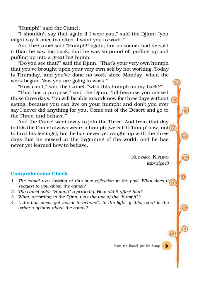 CBSE Class 8 English It So Happened Chapter 1 How The Camel Got His