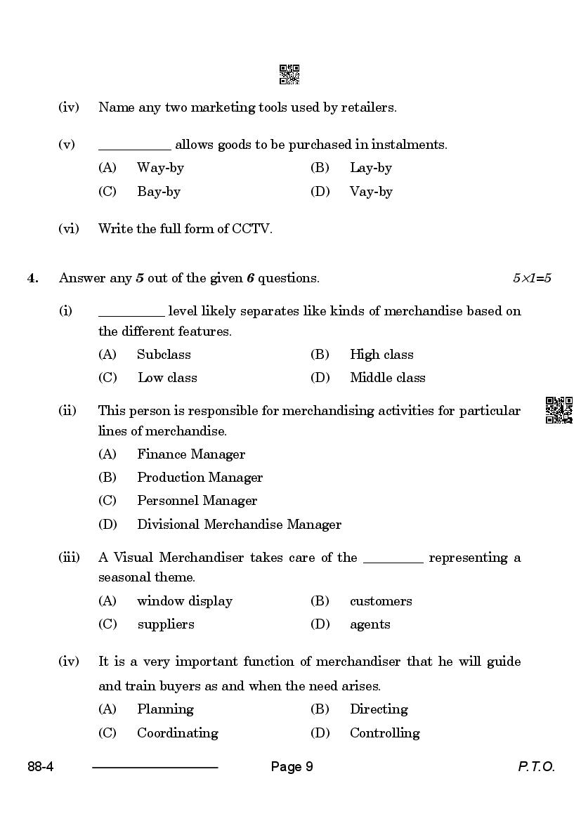 CBSE Class 10 Retail Question Paper 2024 (PDF) - Download PYQP with ...