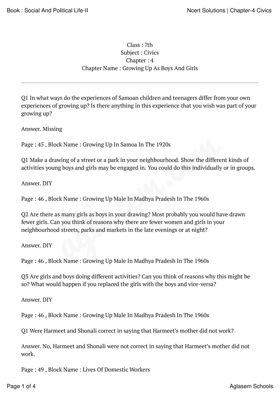 7th Class Archives NCERT Solutions