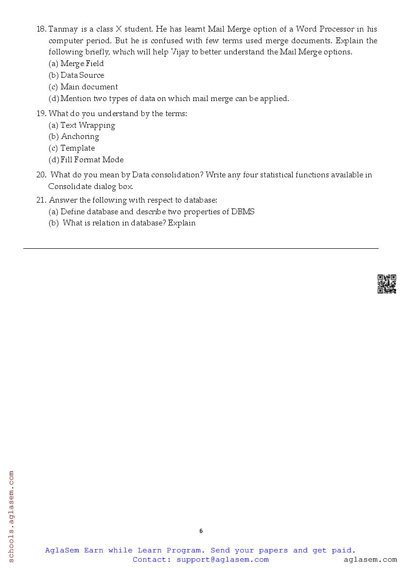 Class 10 Information Technology Half Yearly Question Paper 2024 | Download 10th Half Yearly ...