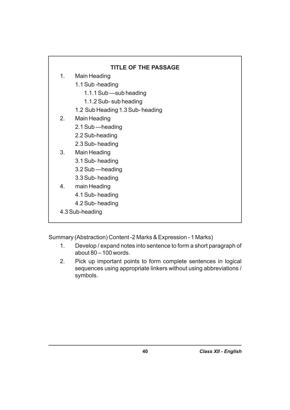 Note Making Format Class 12 Notes PDF Note Making Format 