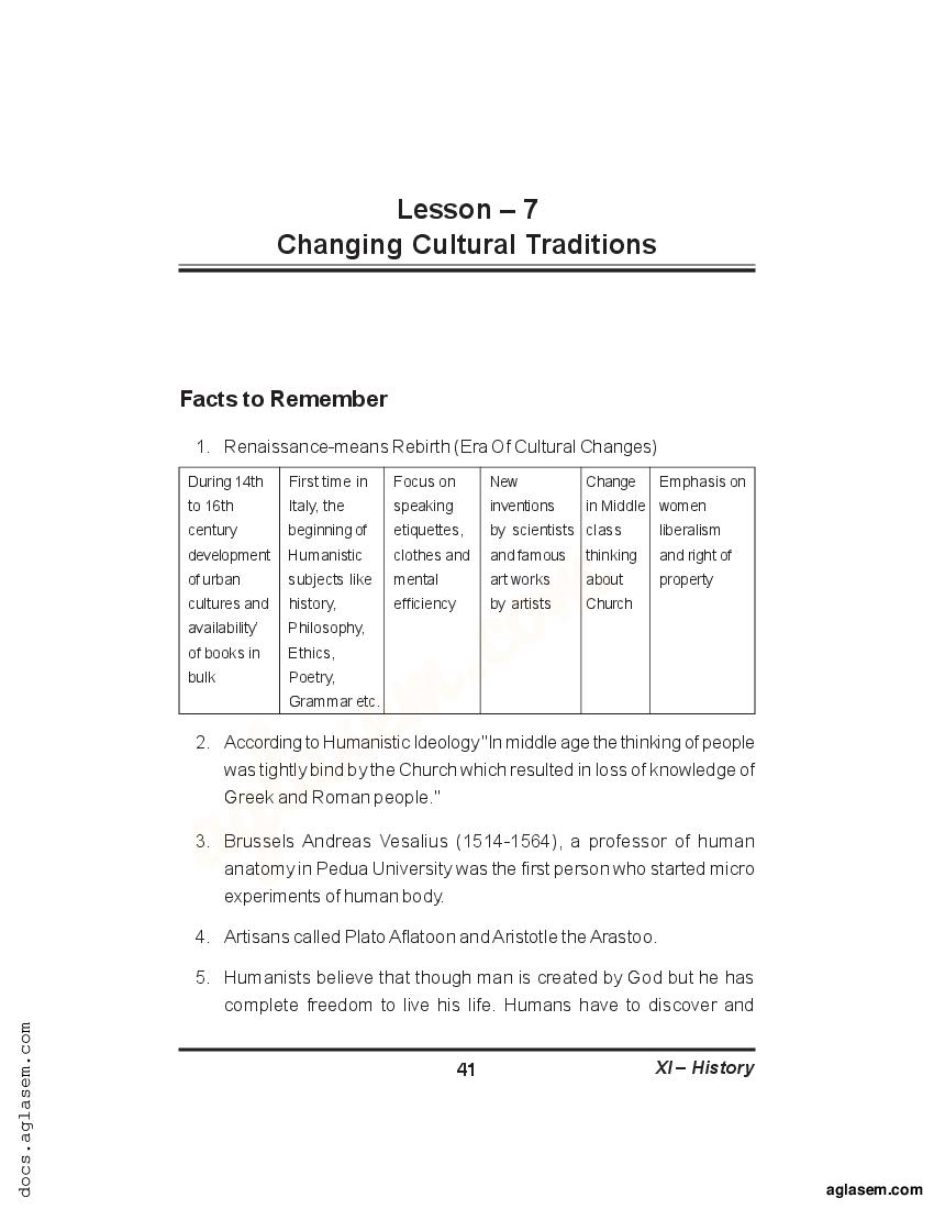 Class 11 History Notes for Changing Cultural Traditions (PDF) - Study ...